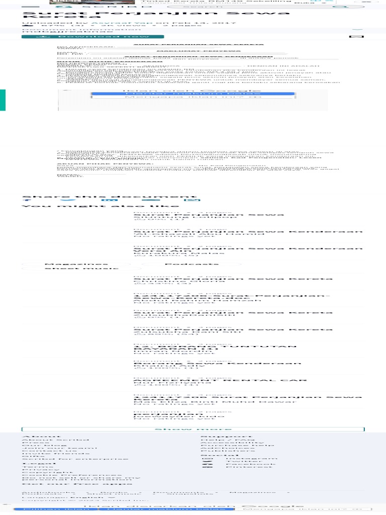 Surat Perjanjian Sewa Kereta Pdf 2 Pdf