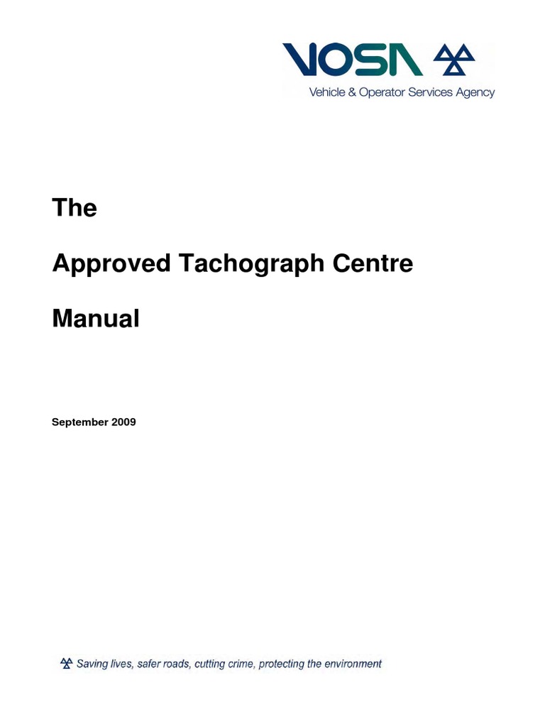 Tachograph Centre Manual Vosa | PDF | Calibration | Dangerous Goods
