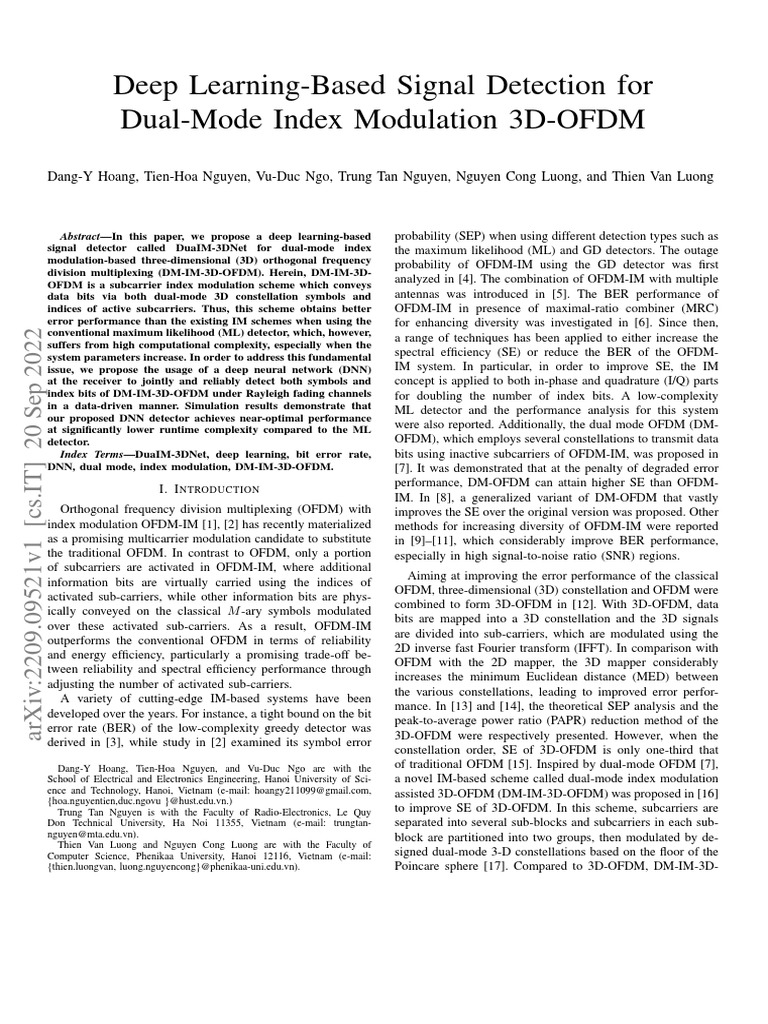 Deep Learning-Based Signal Detection For Dual-Mode | PDF