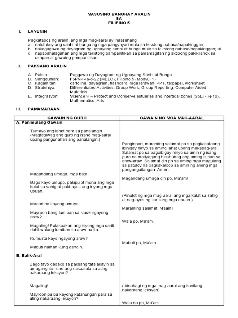 Masusing Banghay Aralin | PDF