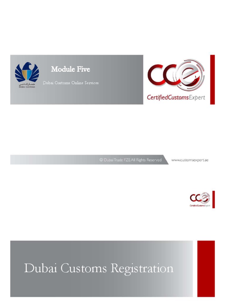 Dubai Customs Certified Expert - Module 5 | PDF | Customs | Debit Card