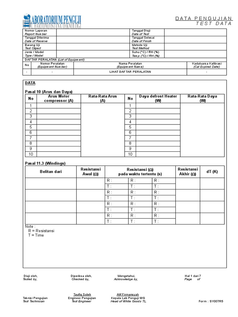 Data Pengujian Alat Elektronik | PDF