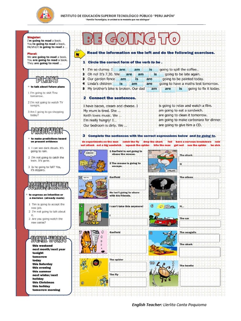 Sem 11 - Be Going To Worksheet | PDF