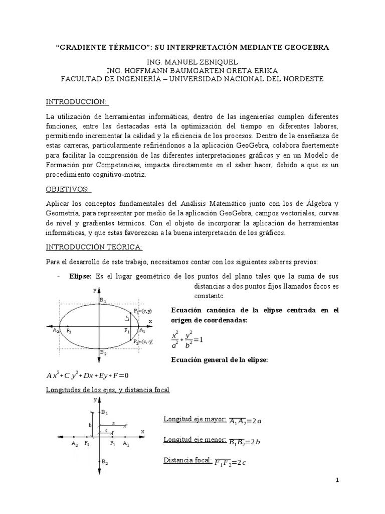 Gradiente Térmico. Su Interpretación Mediante Geogebra | PDF ...