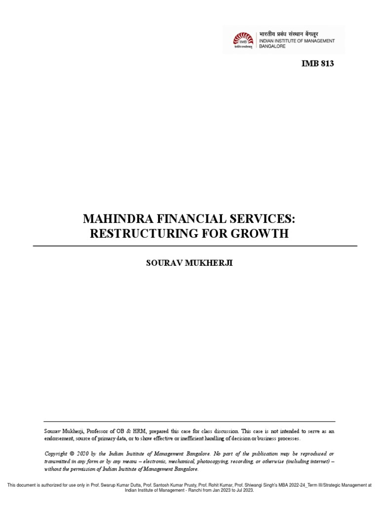 Mahindra Finance Services | PDF