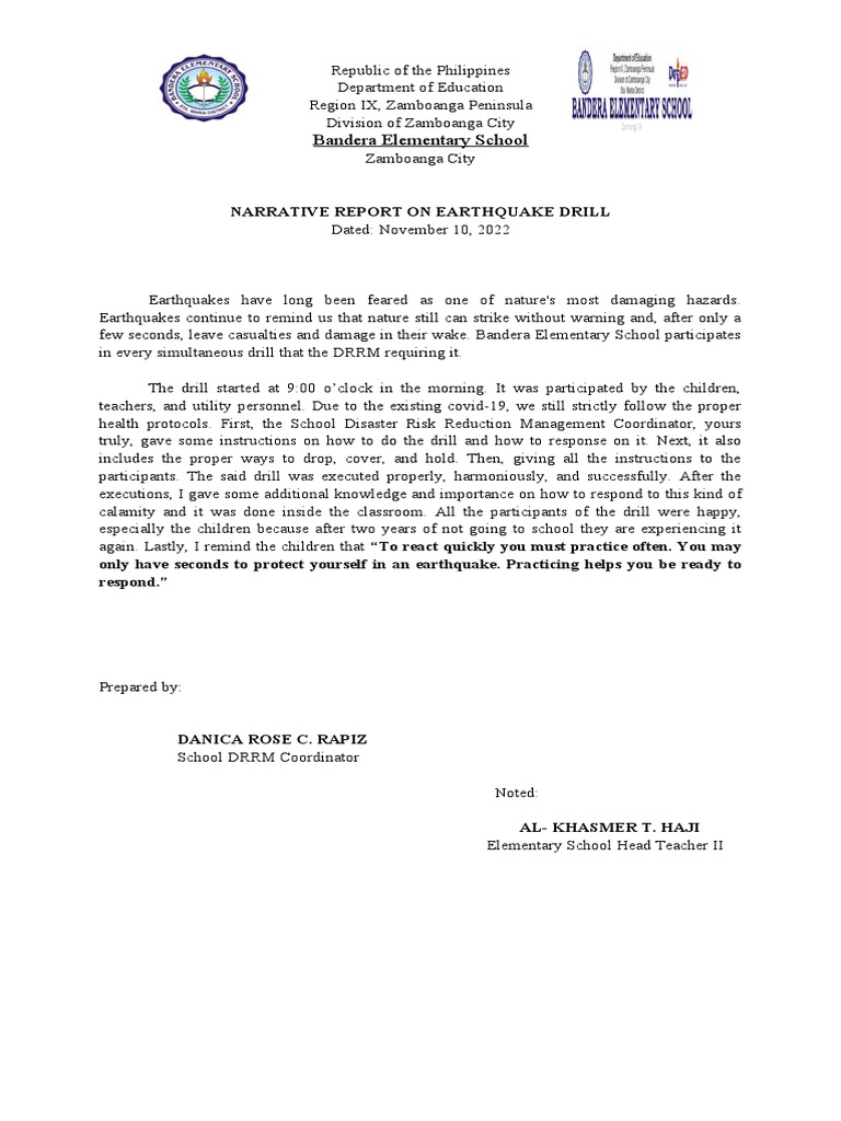 SDRRM Narrative Report | PDF