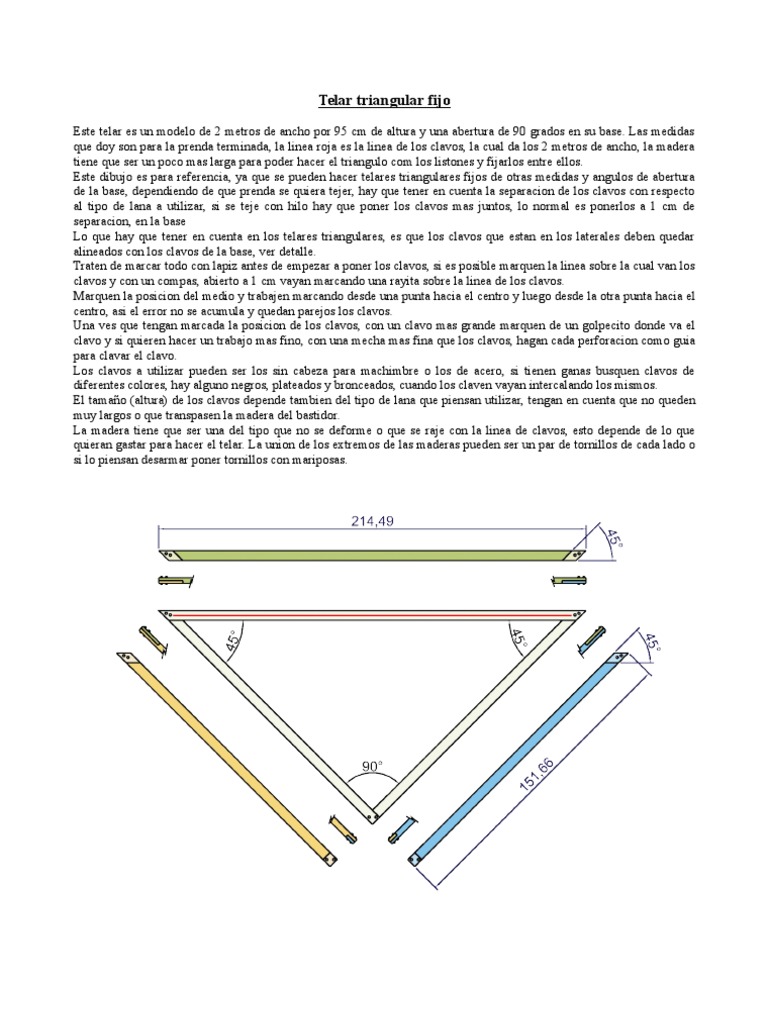 Construccion Telar Triangular Fijo | PDF | Telar | Triángulo