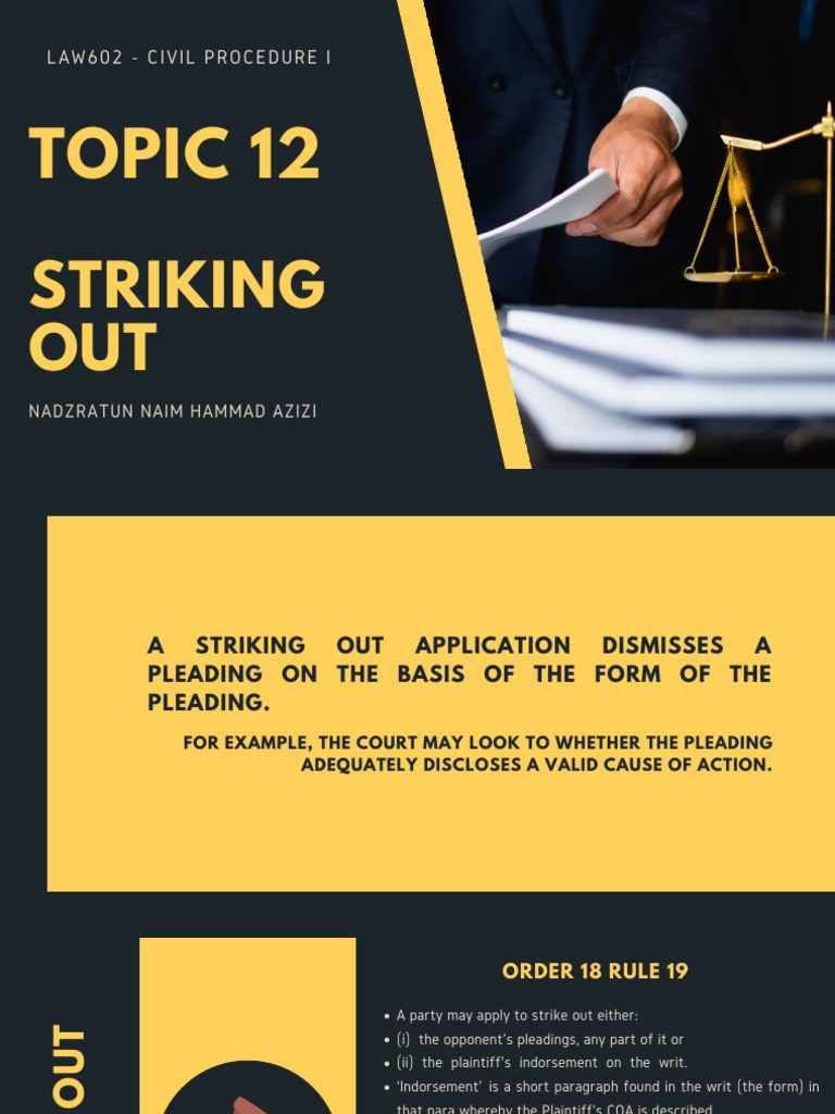 Topic 12 - Striking Out | PDF