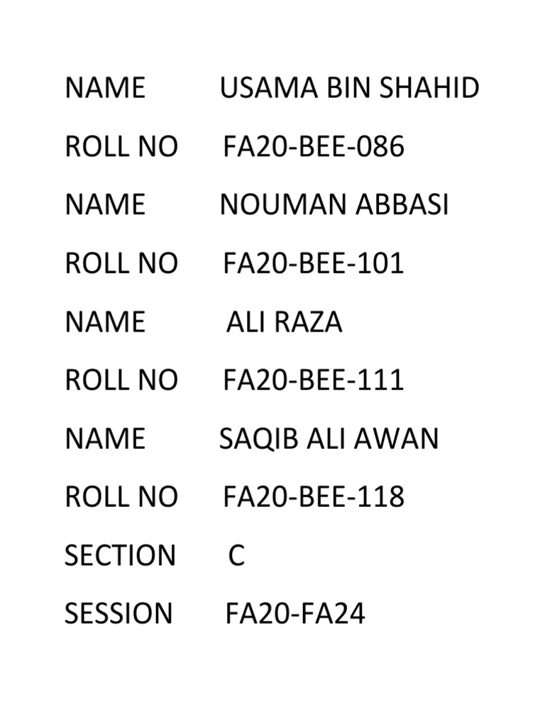 Name Usama Bin Shahid | PDF