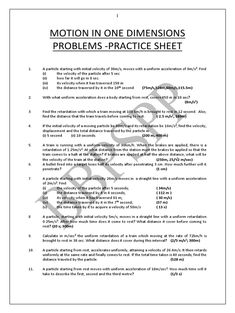 Problems Practice Sheet | PDF