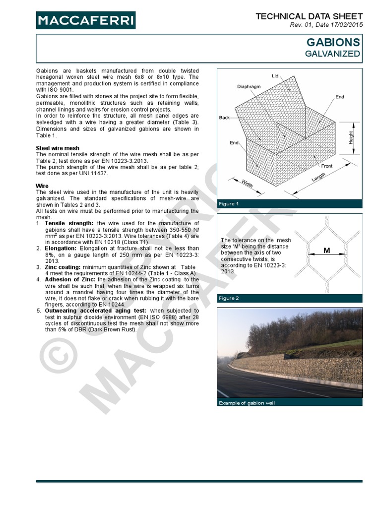 MACCAFERRI TDS-PH-Gabions Zinc 2019-v2 | PDF