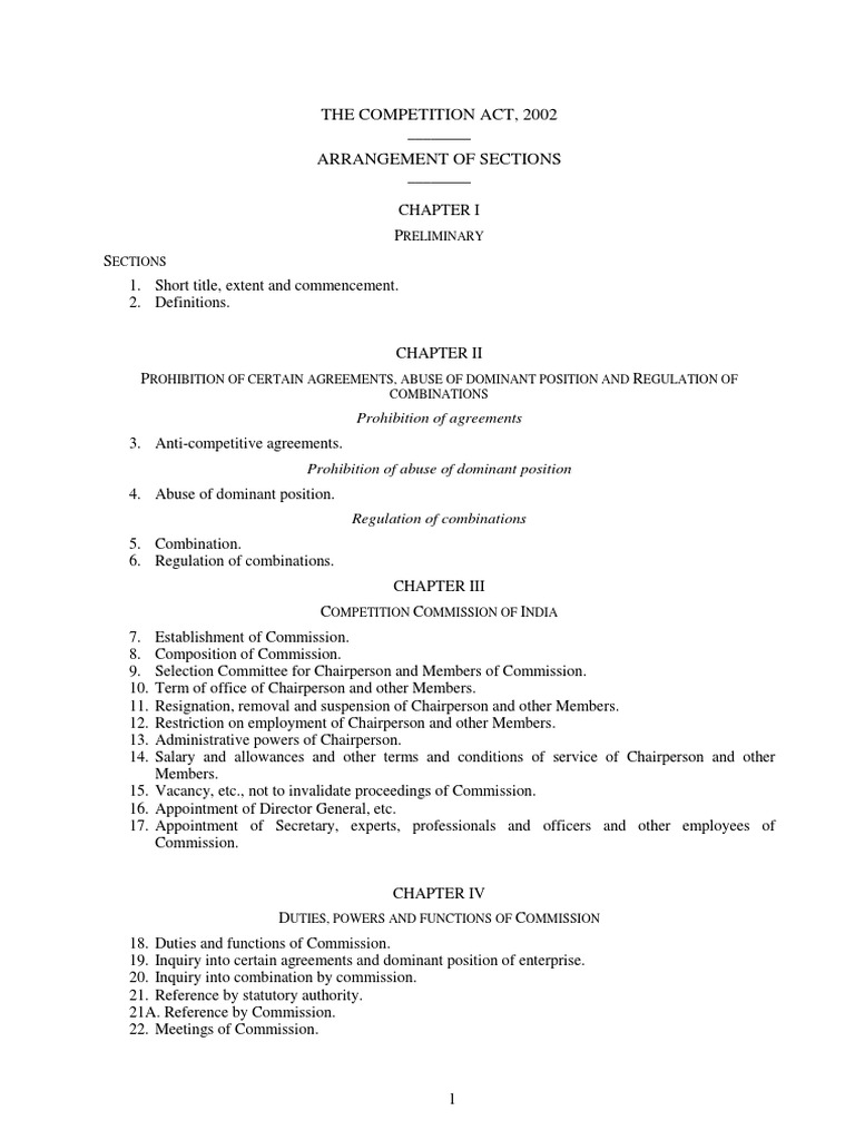 Competition Act 2002 Overview | PDF | Goods | Market (Economics)
