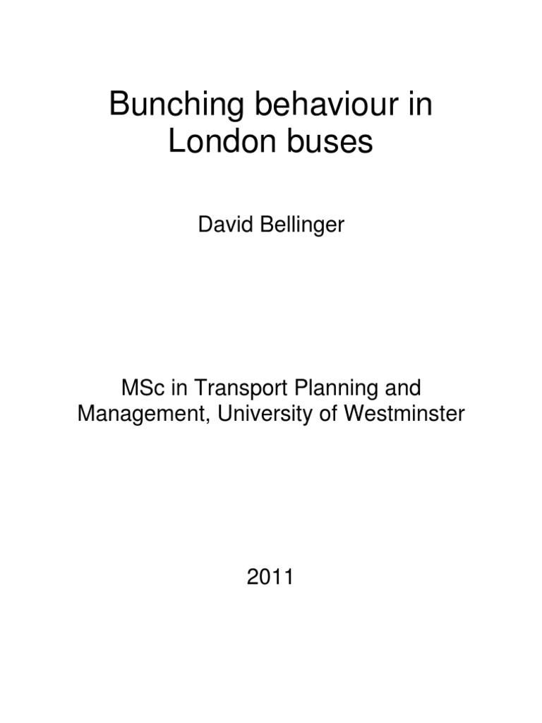 Bunching Behaviour in London Buses - Final Draft Single Sided | PDF ...