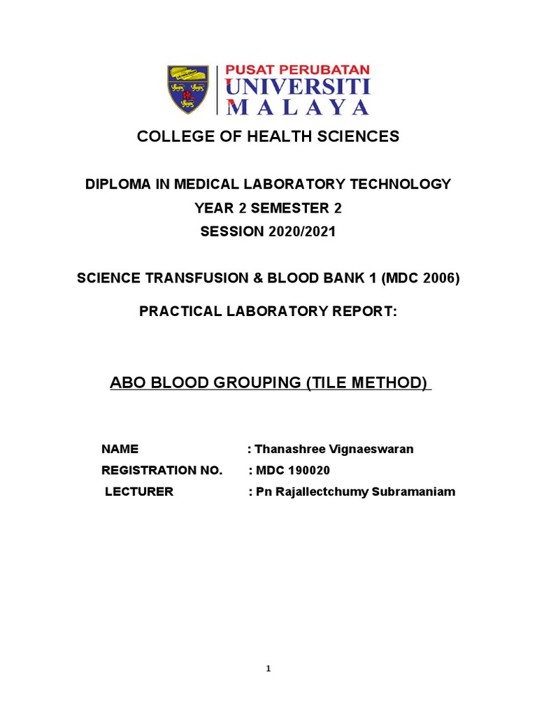 ABO blood grouping for tile method | PDF