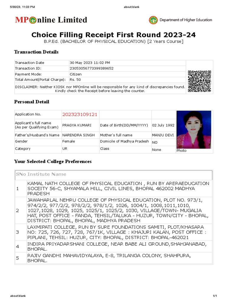PRAGYA KUMARI Choice Filling | PDF