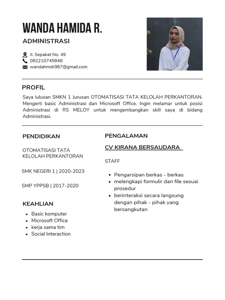 CV Wanda Hamida | PDF