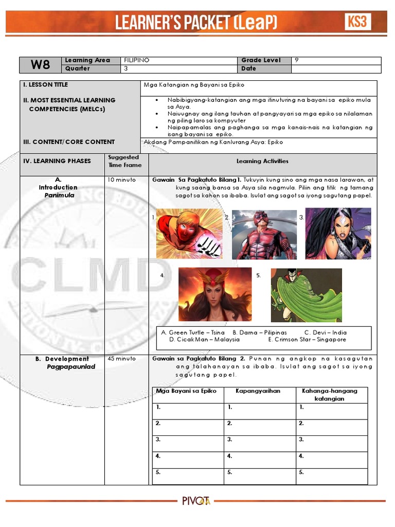 LeaP-Filipino-G9-Week 8-Q3 | PDF