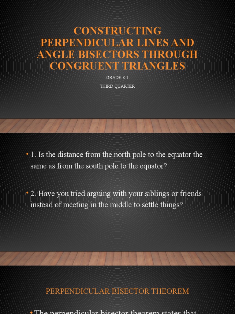 Constructing Perpendicular Lines & Bisectors | PDF | Triangle ...