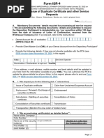 Form ISR-4: Request For Issue of Duplicate Certificate and Other Service Requests | PDF ...