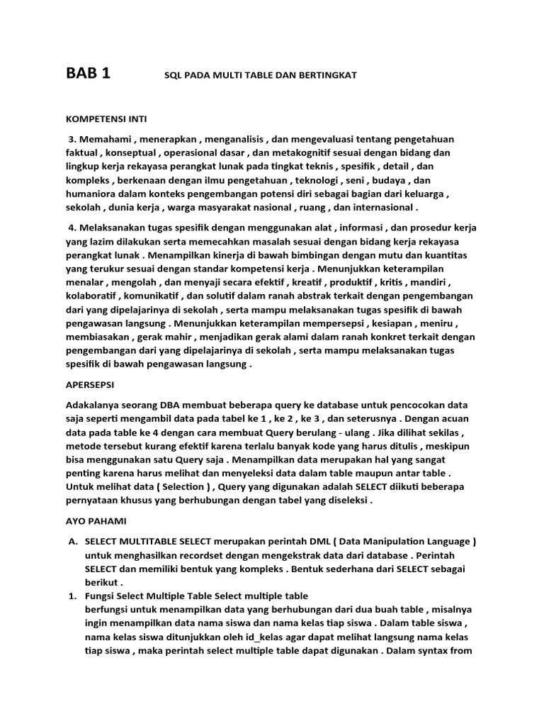 SQL Multi Table Basda | PDF
