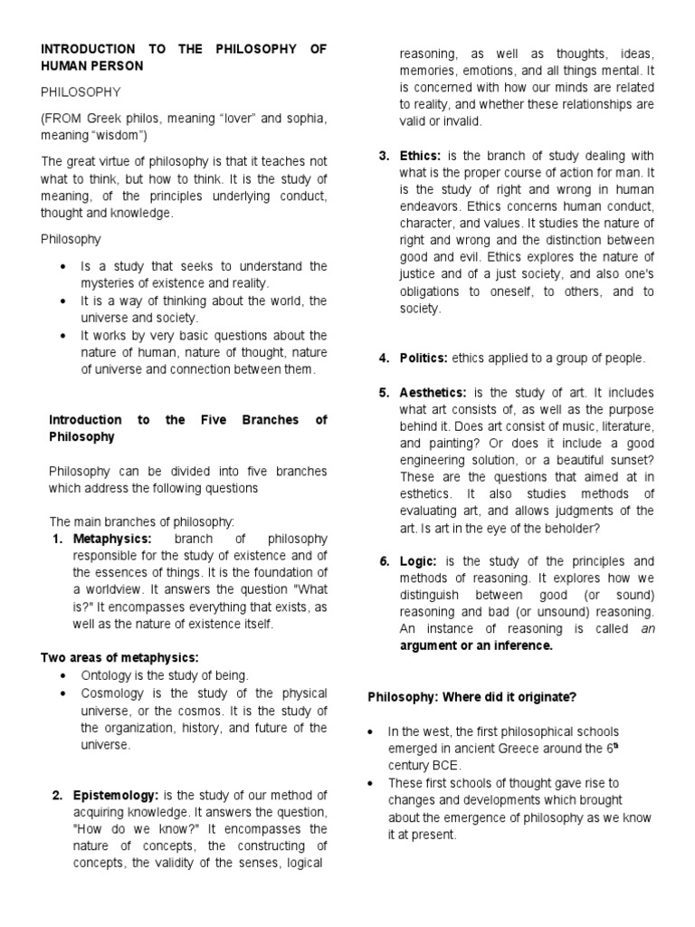 Introduction to Human Philosophy | PDF | Reason | Epistemology