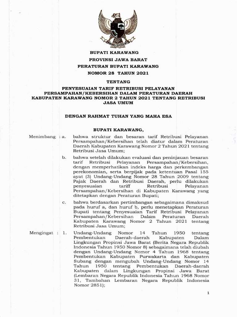 Perbup 28 Tahun 2021 | PDF