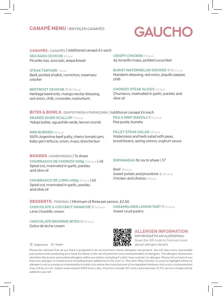 Gaucho Canape Menu CARDIFF A5 0723 | PDF