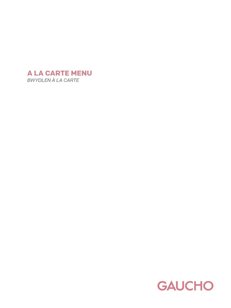 Gaucho Alc Menu A4 Cardiff 0723 | PDF