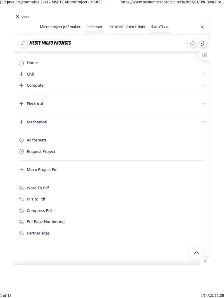 JPR Java Programming 22412 Msbte Microproject - Msbte Micro Projects - I Scheme | PDF | Java ...