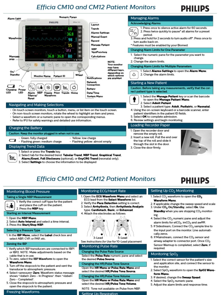 Efficia QuickCard CM10 CM12 | PDF | Electrocardiography | Menu (Computing)