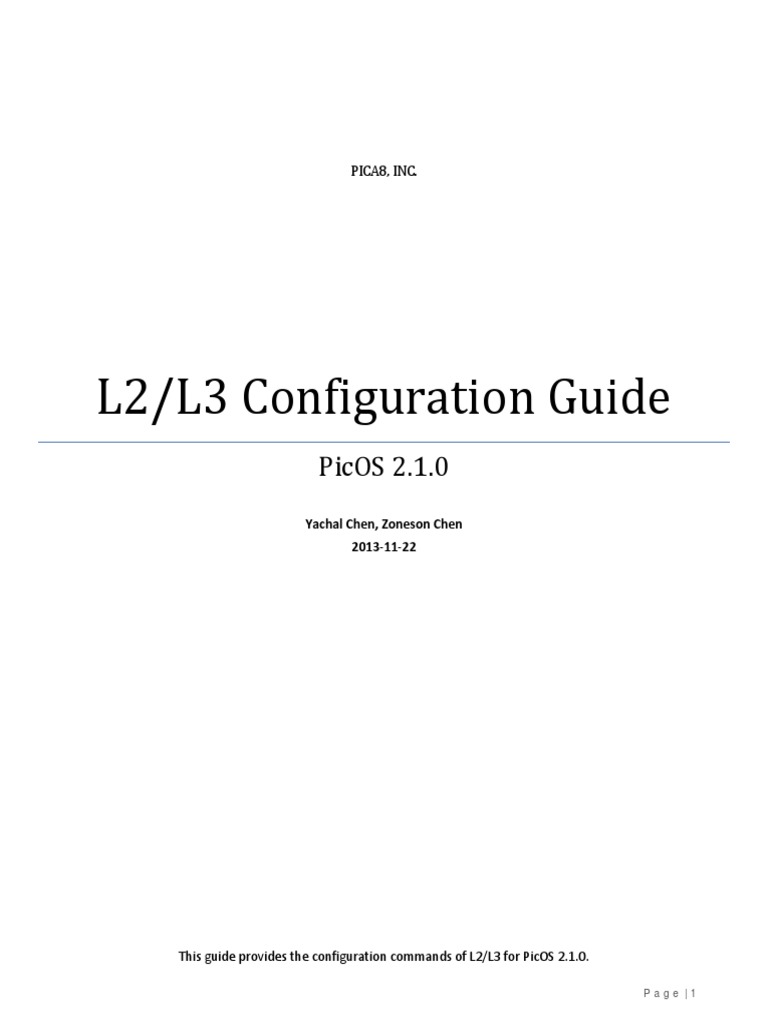 Picos 2.1.0 l2 l3 Configuration Guide | PDF | Port (Computer Networking) | Radius