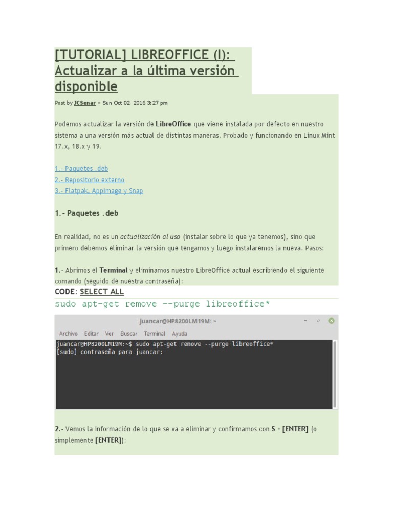 TUTORIAL Instalacion de Libre Office | PDF | Informática