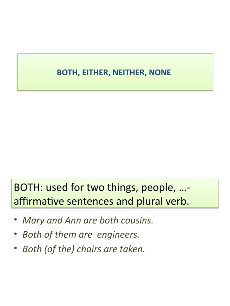 Either, Neither | PDF