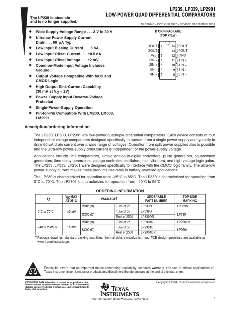 LP339N | PDF | Power Supply | Electronics