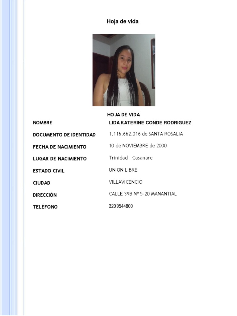Lida Hoja de Vida | PDF