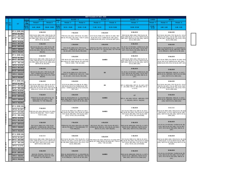 IBDP Student Schedule 2023-24 | PDF