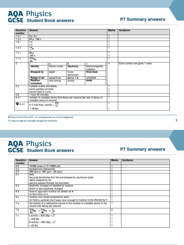 AQA_Physics_GCSE_Combined_P7_Summary_Answers | PDF