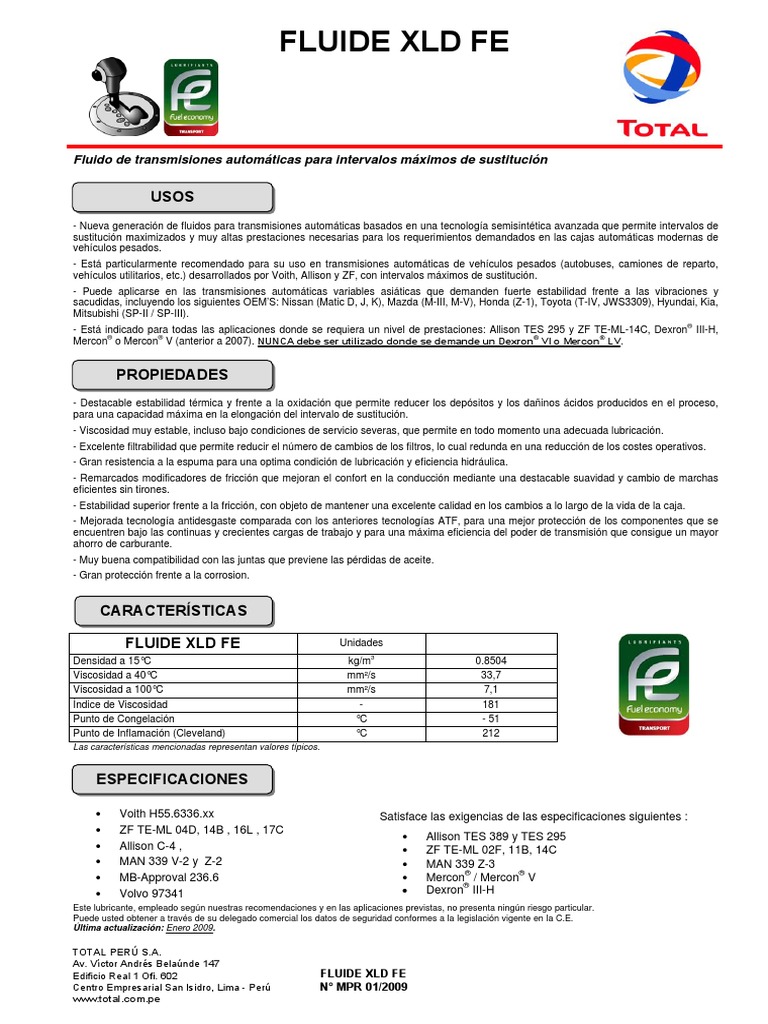 Ficha Tecnica Fluide XLD Fe | PDF | Informática