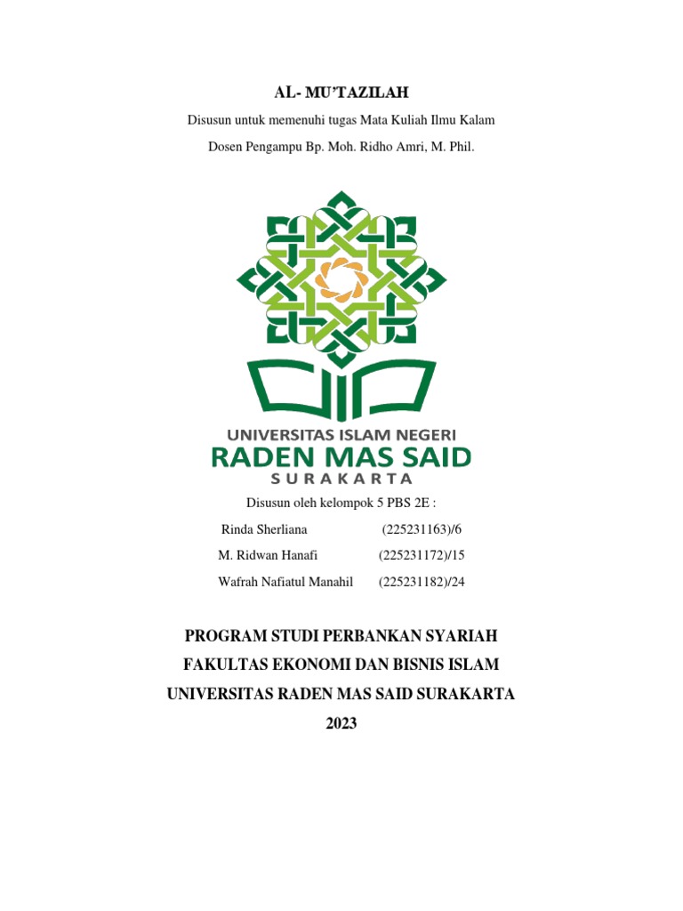 Makalah Al Mu'Tazilah Kelompok 5 | PDF | Ilmu Sosial | Filsafat