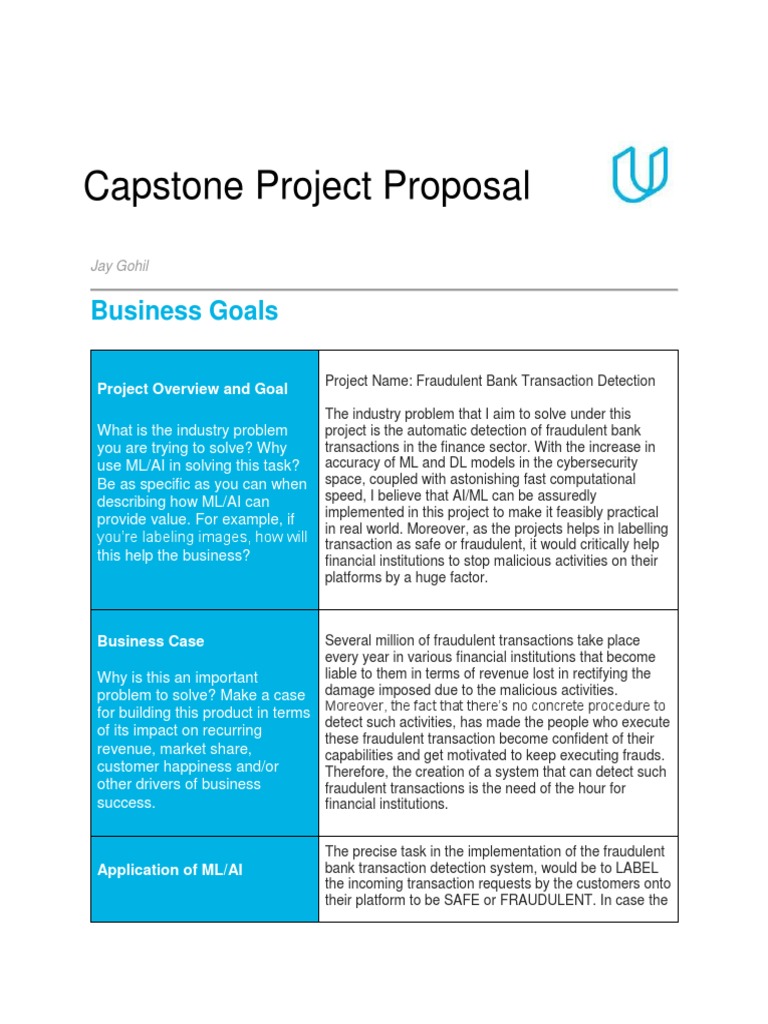 Capstone Project Proposal Pdf