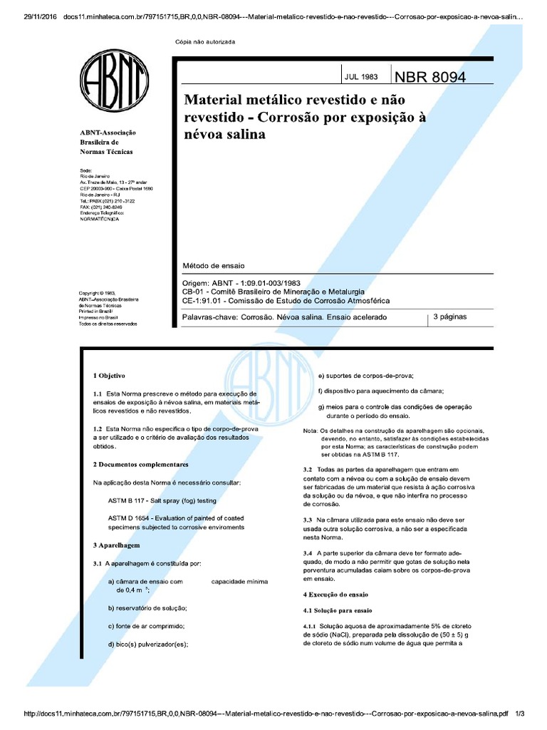 Norma NBR 8094 | PDF