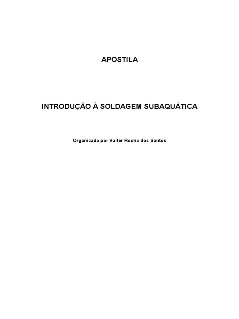 Introdução à Soldagem Subaquática | PDF | Oxigênio | Hidrogênio