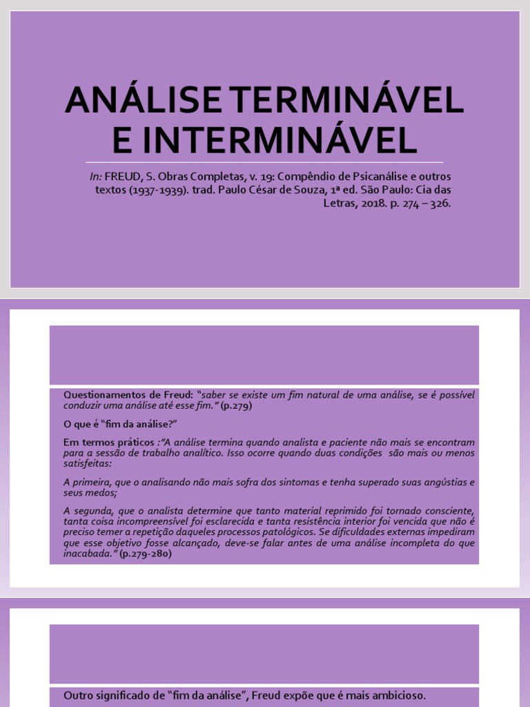 Análise Terminável e Interminável | Download grátis PDF | Sigmund Freud ...