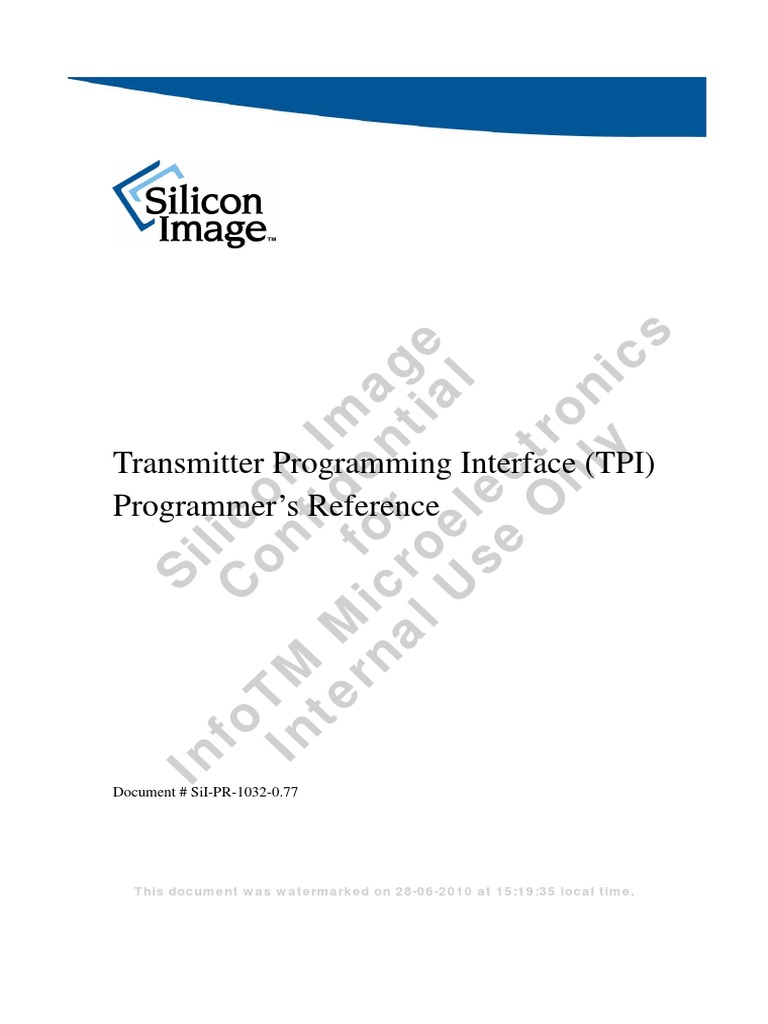 SiI9022A9024A TPI PR 1032 0 - 77 InfoTM | PDF | Hdmi | Manufactured Goods