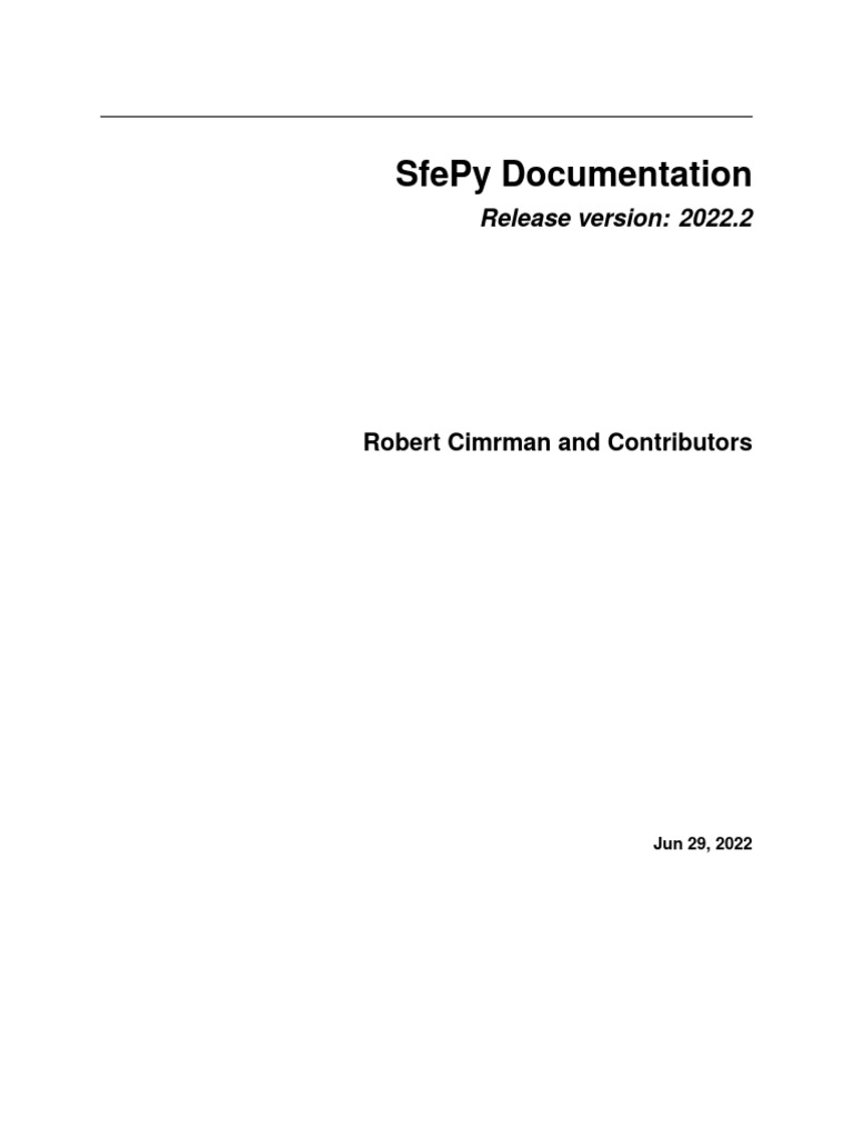 Sfepy Manual | PDF | Partial Differential Equation | Finite Element Method Sfepy Manual | PDF | Partial Differential Equation | Finite Element Method