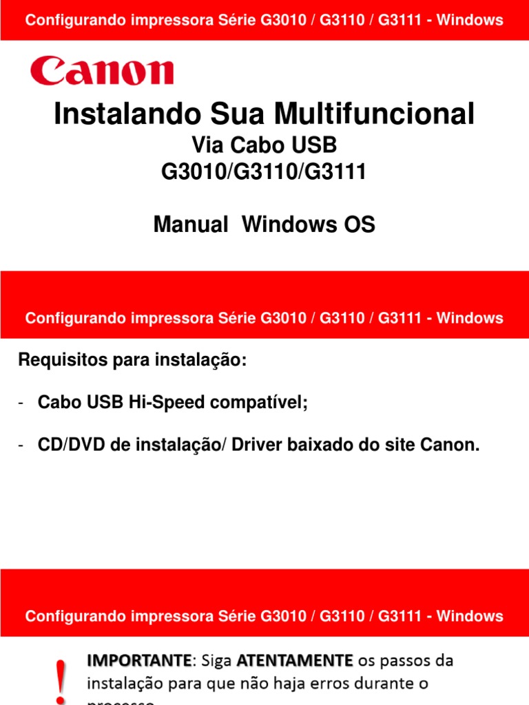 Instalacao USB G3110 G3111 Windows | PDF | Microsoft Windows | USB