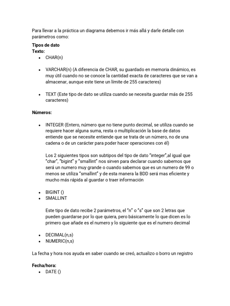 9 - 66 Diagrama Físico Tipos de Datos y Constraints | PDF