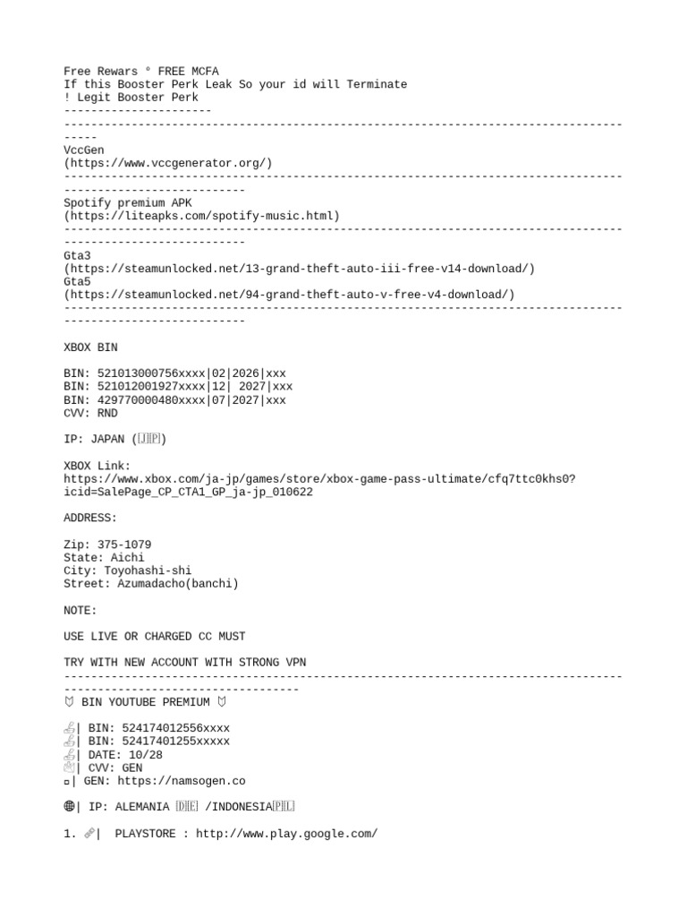 Booster Perks FREE MCFA | PDF