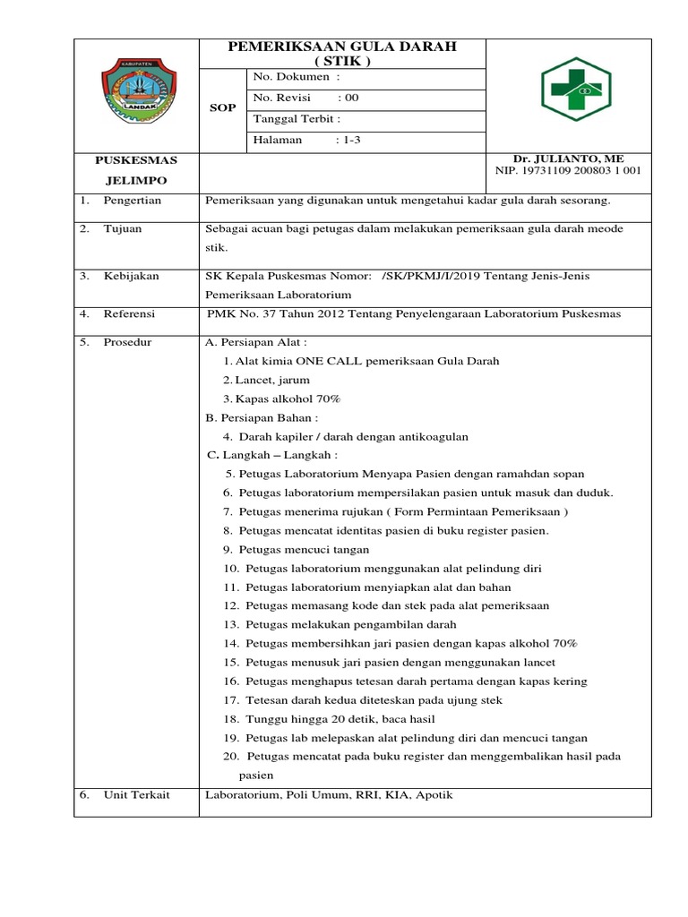 Sop Pemeriksaan GDS | PDF
