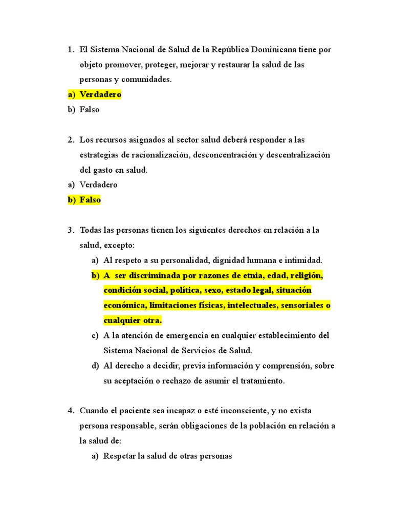 Preguntas de La Ley 42-01 | PDF | Laboratorios | Epidemias
